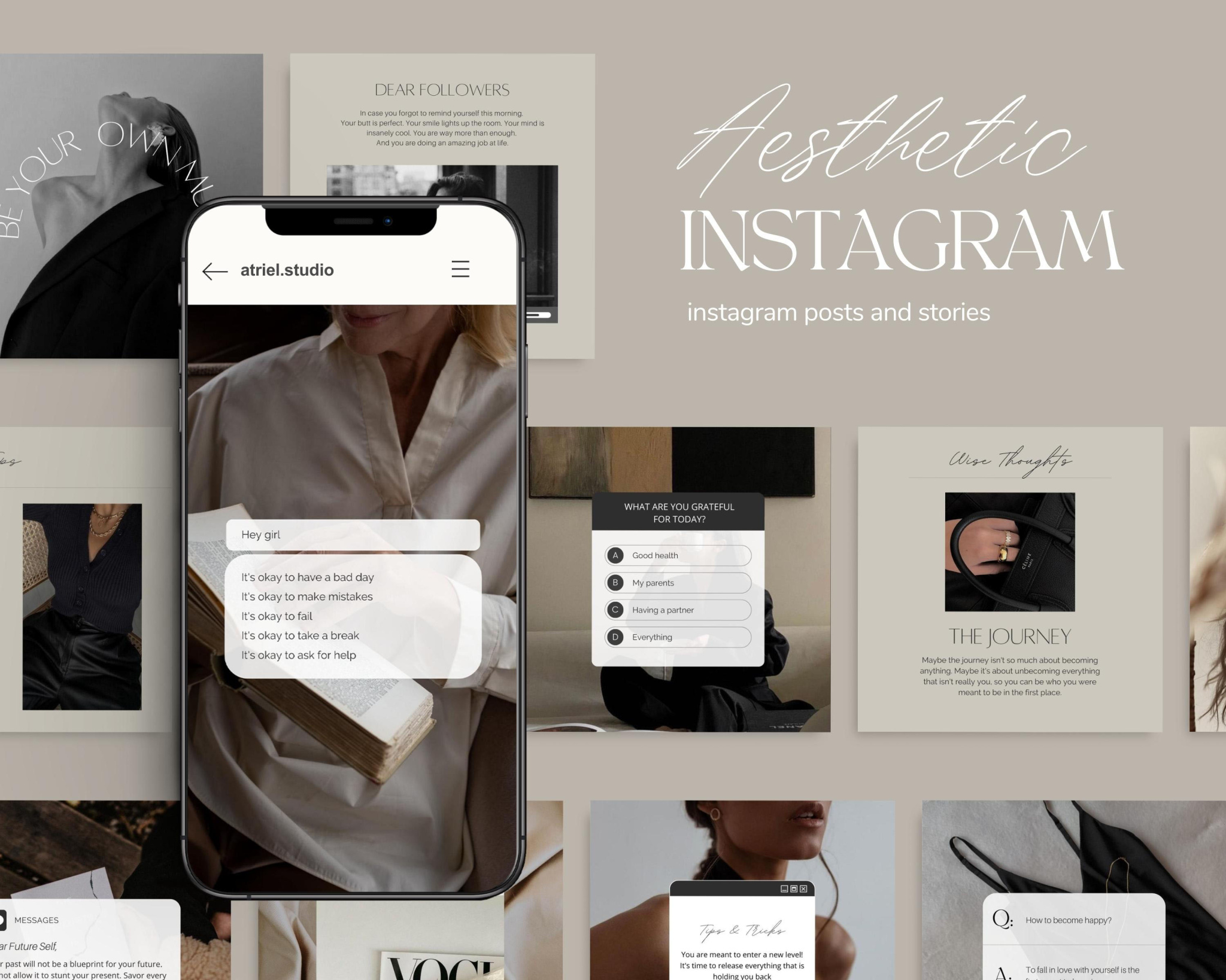 Dark Aesthetic Instagram Templates - Atriel
