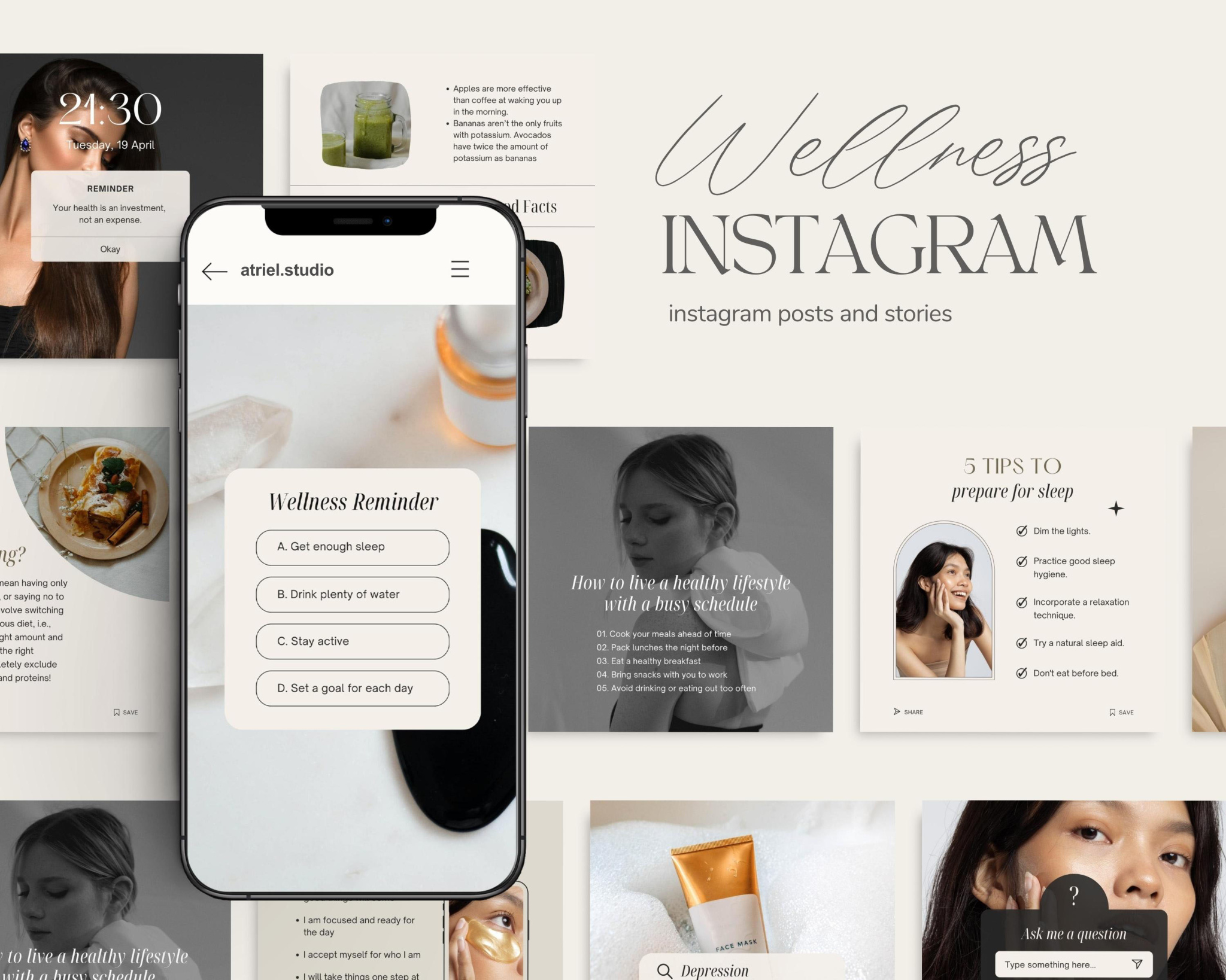 Health and Wellness Instagram Templates - Atriel