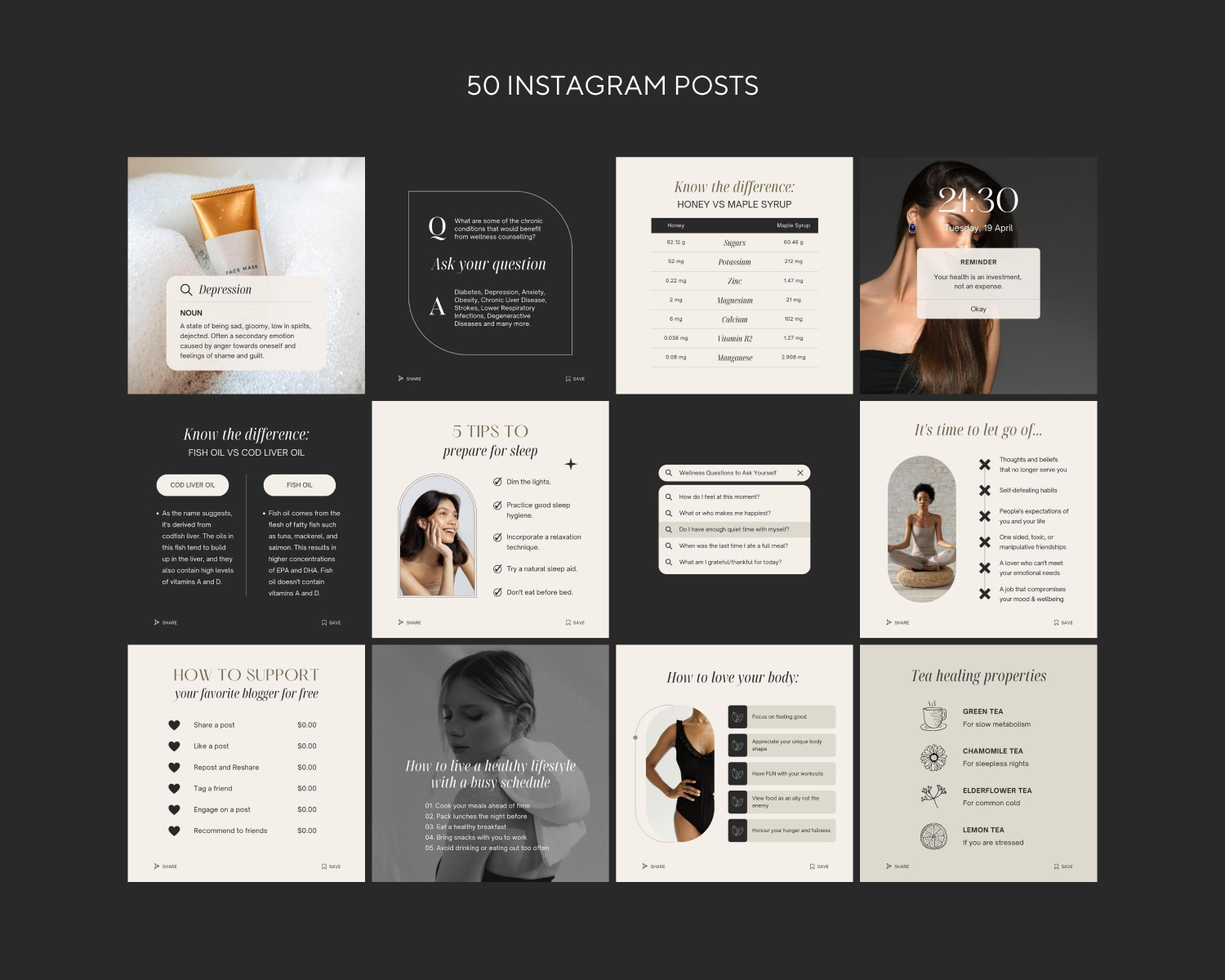 Health and Wellness Instagram Templates - Atriel