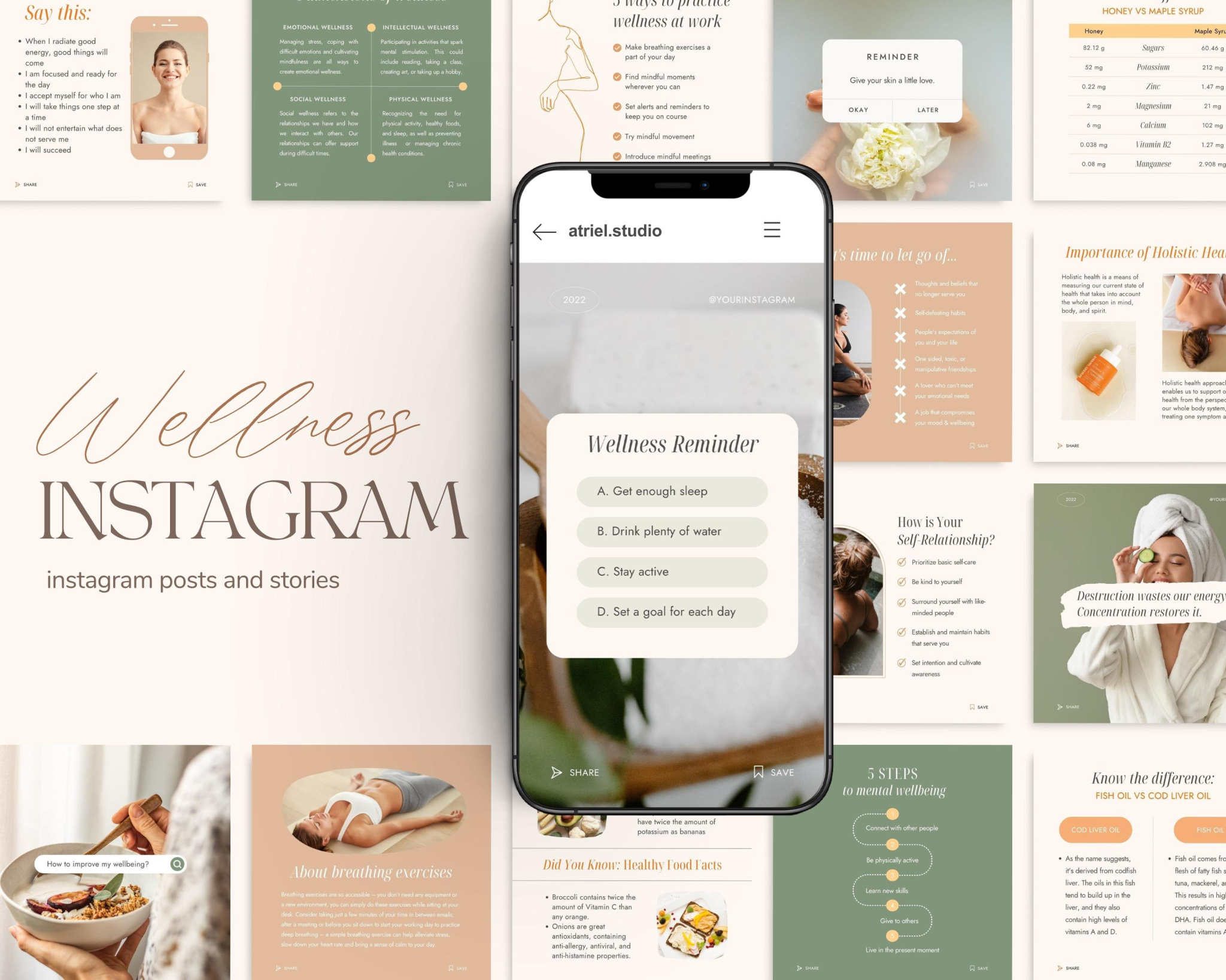 Health and Wellness Instagram Templates - Atriel