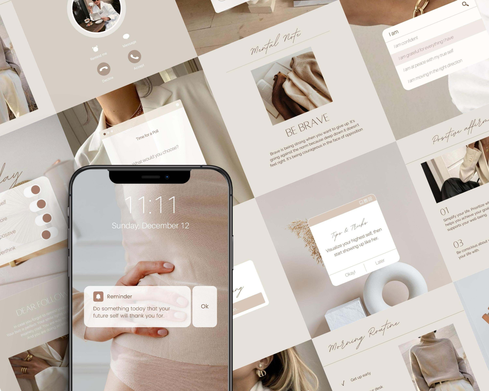 Neutral Aesthetic Instagram Templates - Atriel
