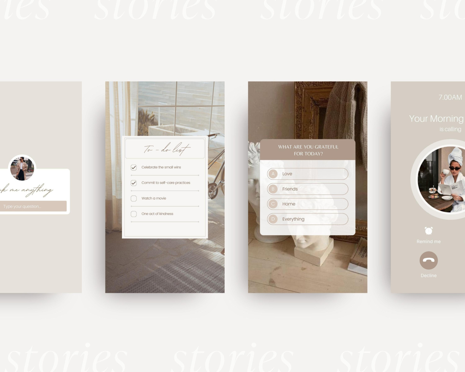 Neutral Aesthetic Instagram Templates - Atriel